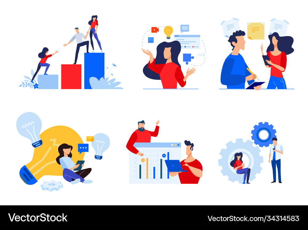 Teamwork and project development Royalty Free Vector Image