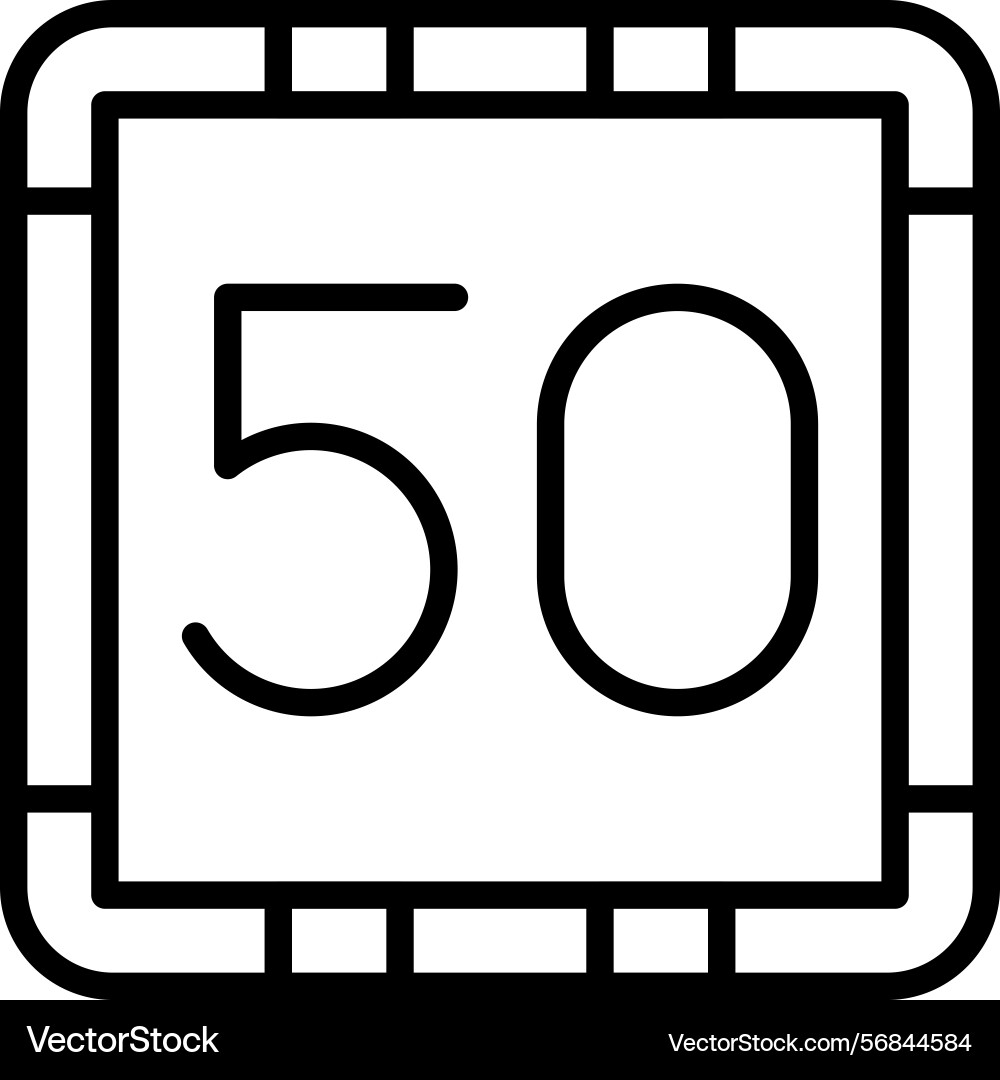 50 fifty icon Royalty Free Vector Image - VectorStock
