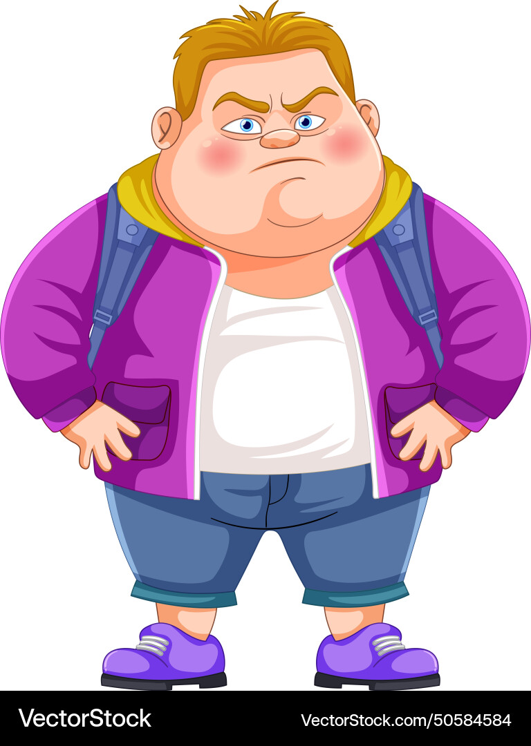 A bulky character standing with hands on hips Vector Image