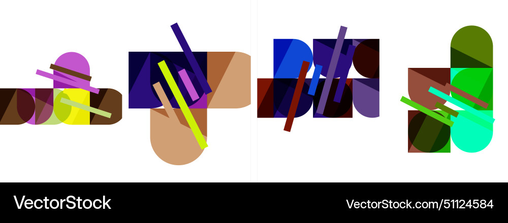 Brightly colored writing implements in various Vector Image