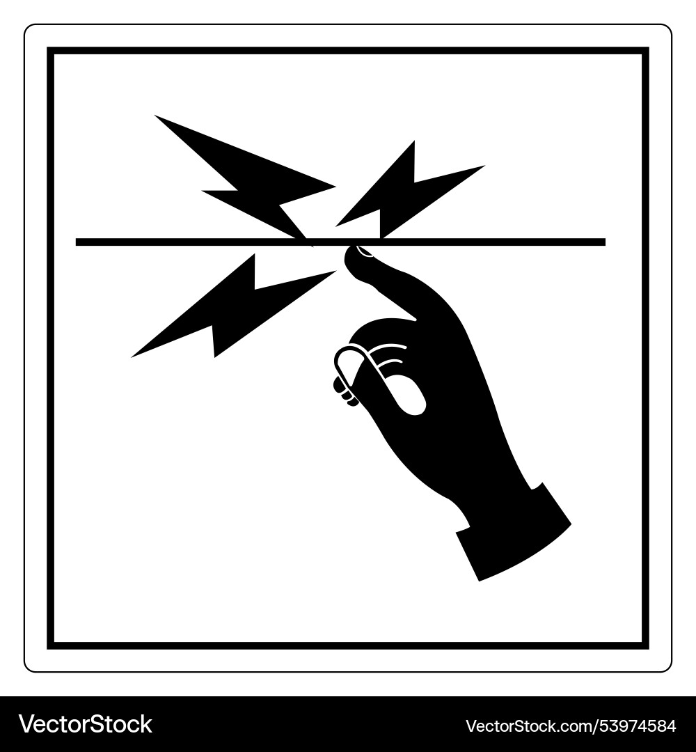 Caution electric shock warning sign Royalty Free Vector