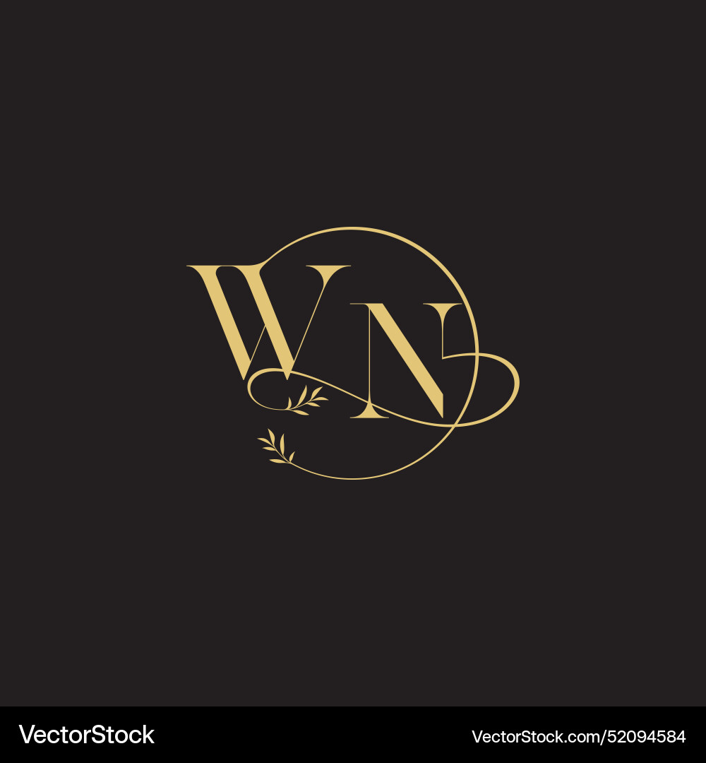 Circle and organic style wn wedding monogram Vector Image