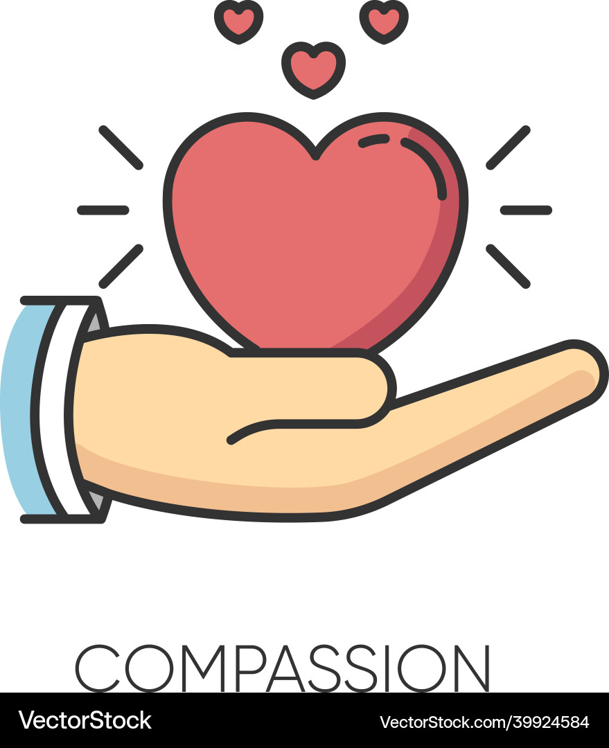 Compassion rgb color icon emotional support Vector Image