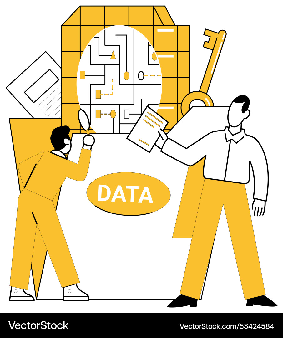 Data analytics metaphorically acts Royalty Free Vector Image