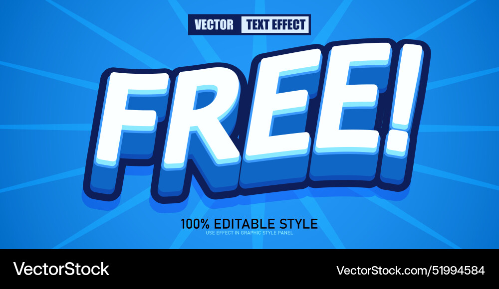 Editable text effect free retro style Royalty Free Vector
