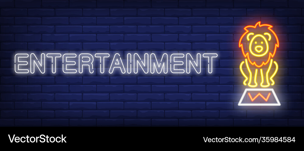 Entertainment neon style banner Royalty Free Vector Image