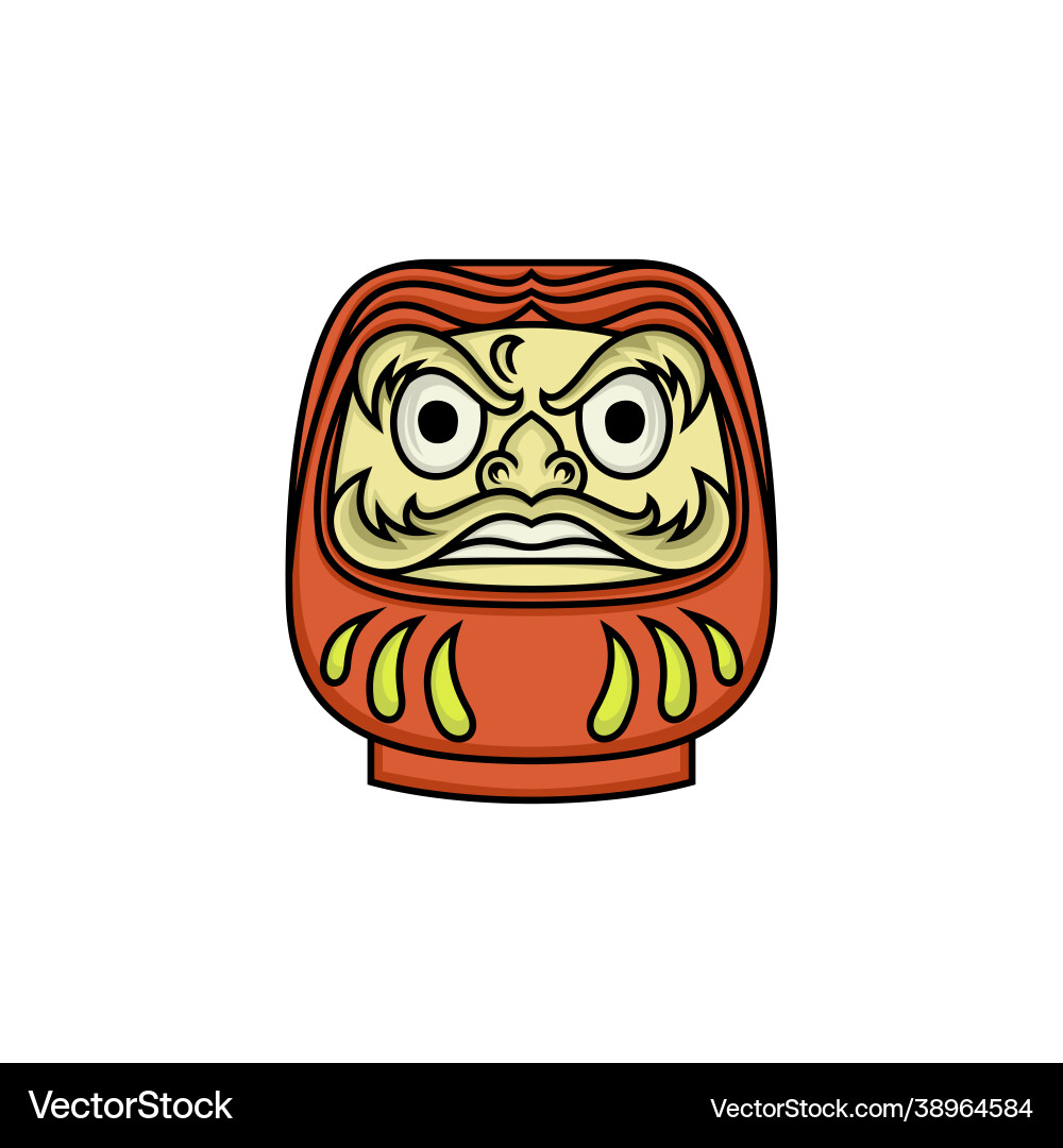 Japanese daruma logo design Royalty Free Vector Image