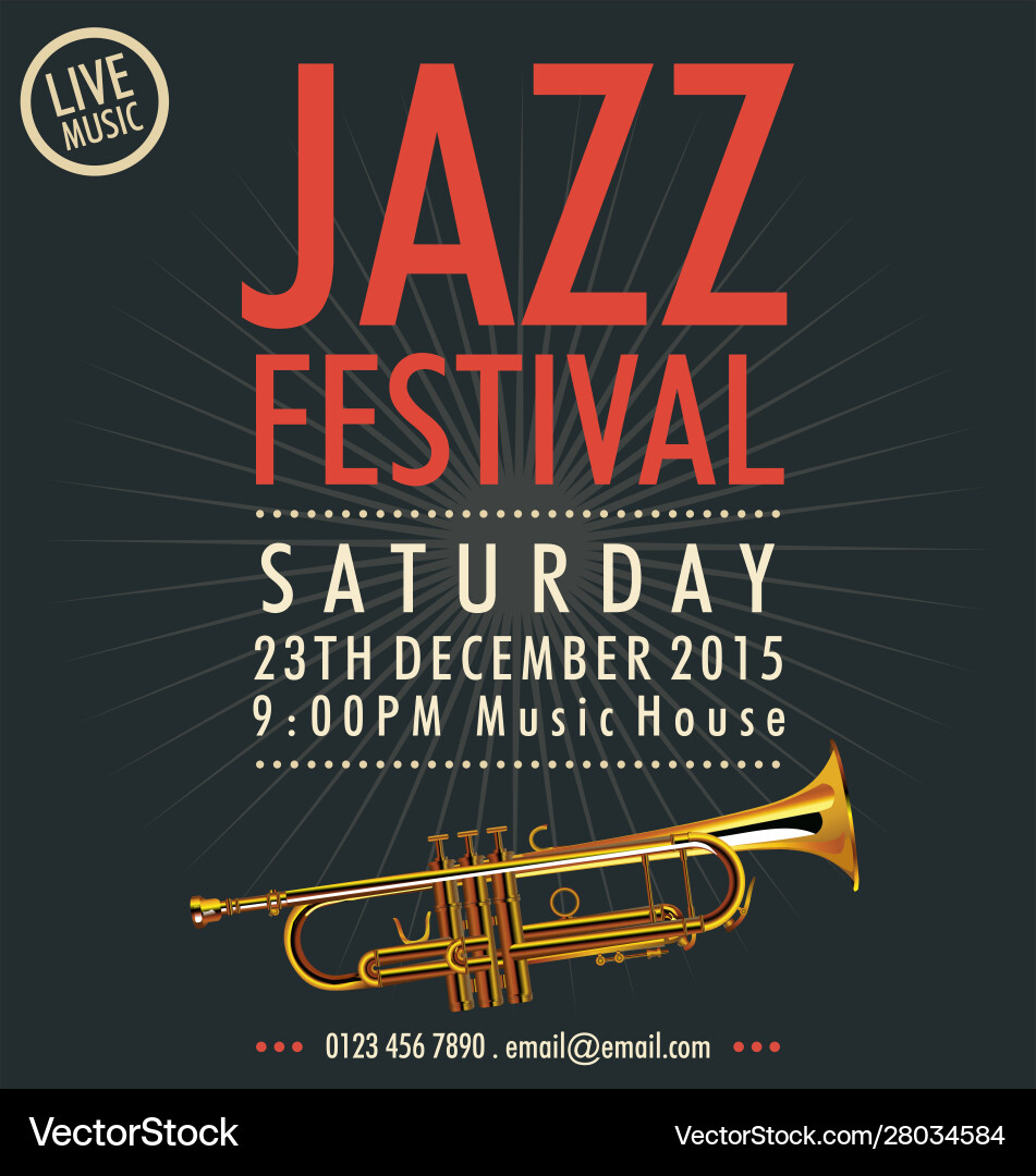 Jazz festival poster Royalty Free Vector Image
