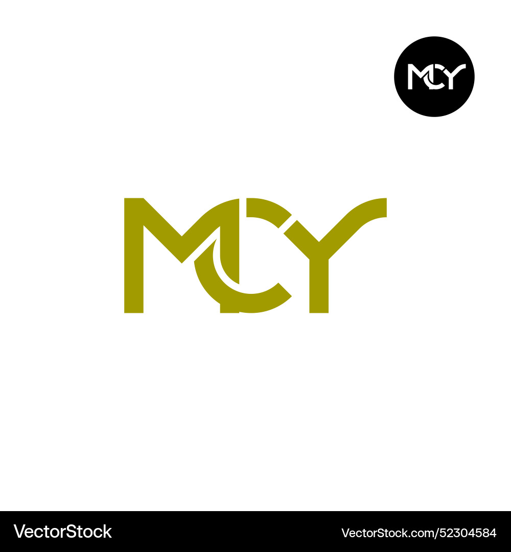 Mcy logo letter monogram design Royalty Free Vector Image