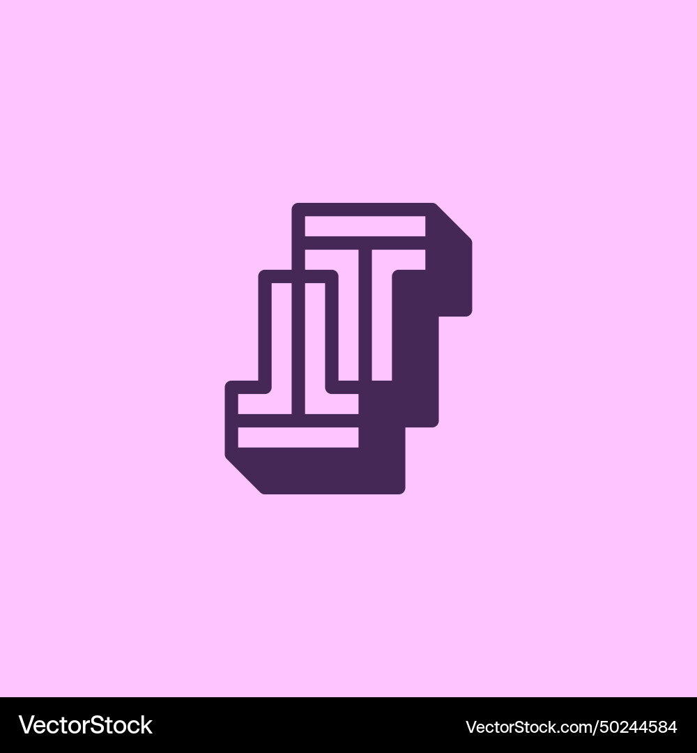 Monogram letters tt Royalty Free Vector Image - VectorStock