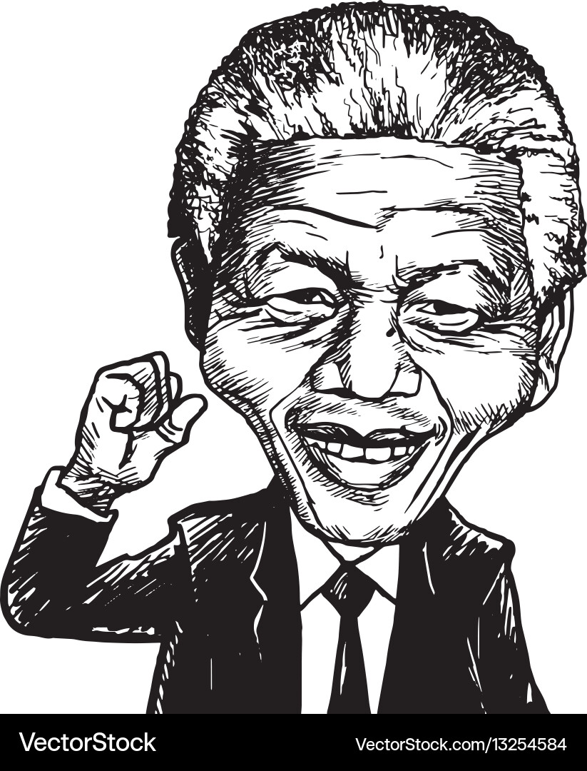 Nelson Mandela Cartoon Royalty Free Vector Image