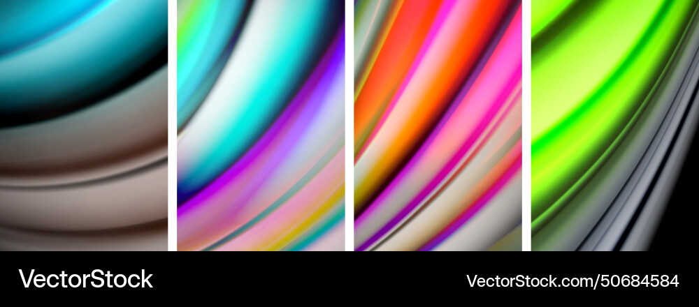 Rainbow style fluid color wave line background Vector Image