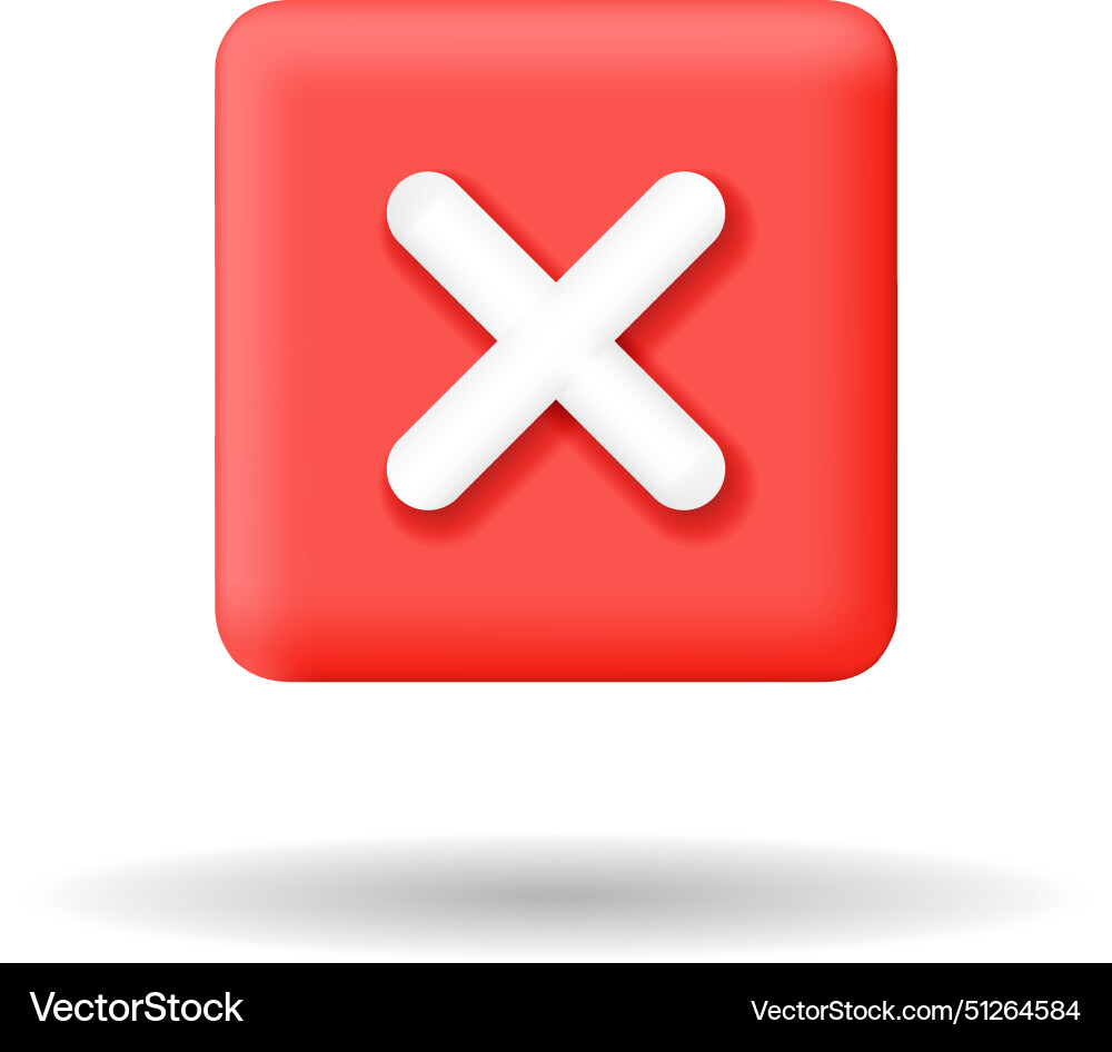 Realistic check mark green 3d icon right Vector Image