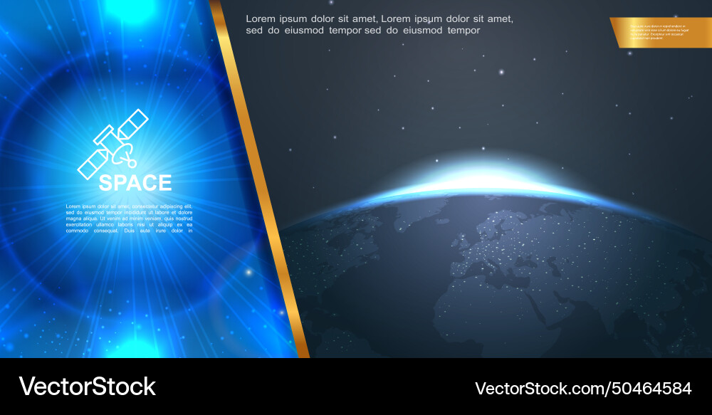 Realistic space colorful composition Royalty Free Vector