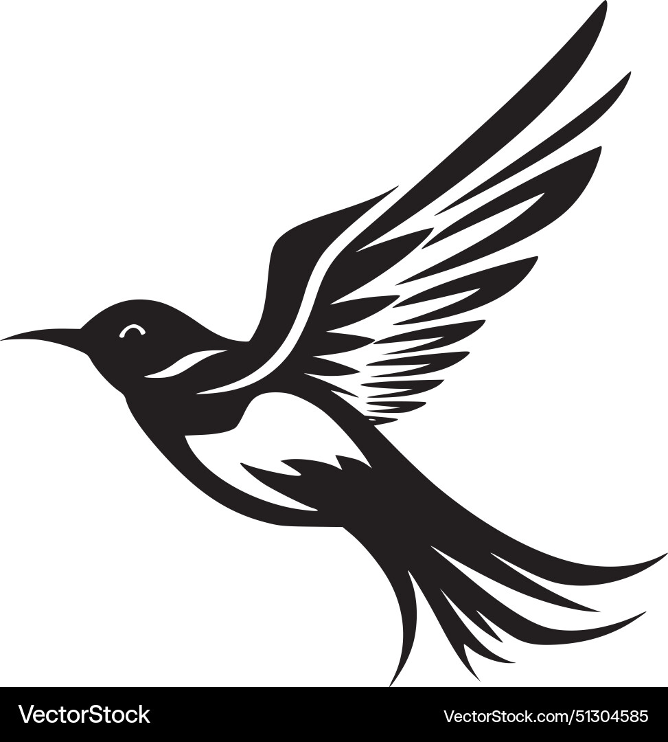 Bird - black and white Royalty Free Vector Image