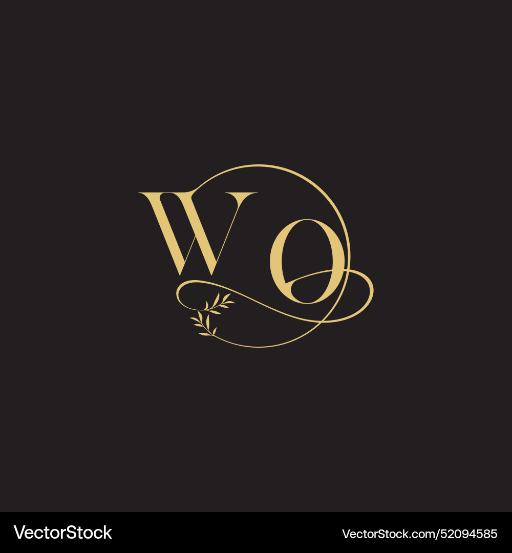 Circle and organic style wo wedding monogram Vector Image