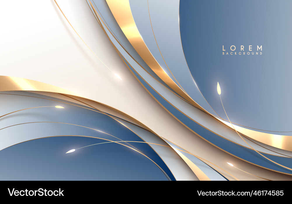 Elegant Blue and Gold Line Background Royalty Free Vector