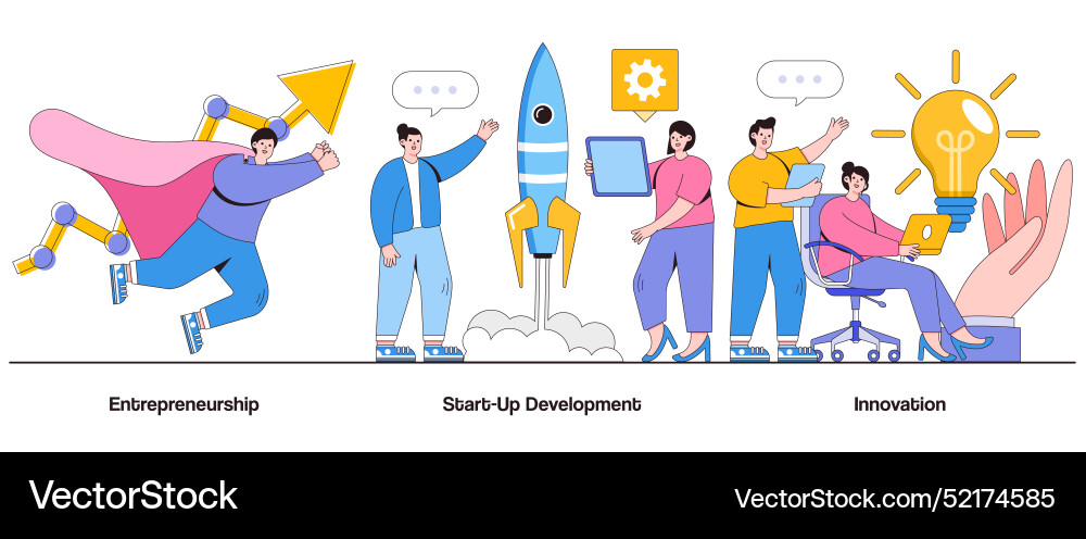 Entrepreneurship start-up development innovation Vector Image