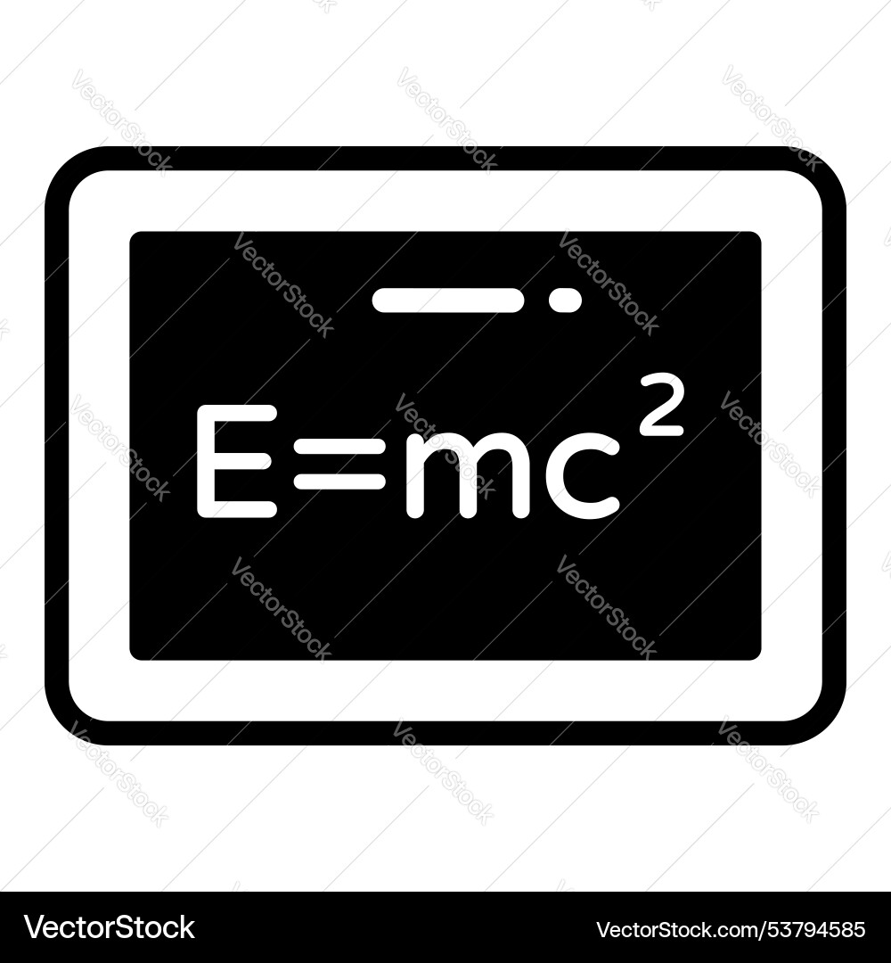 Formula board glyph icon school and education Vector Image