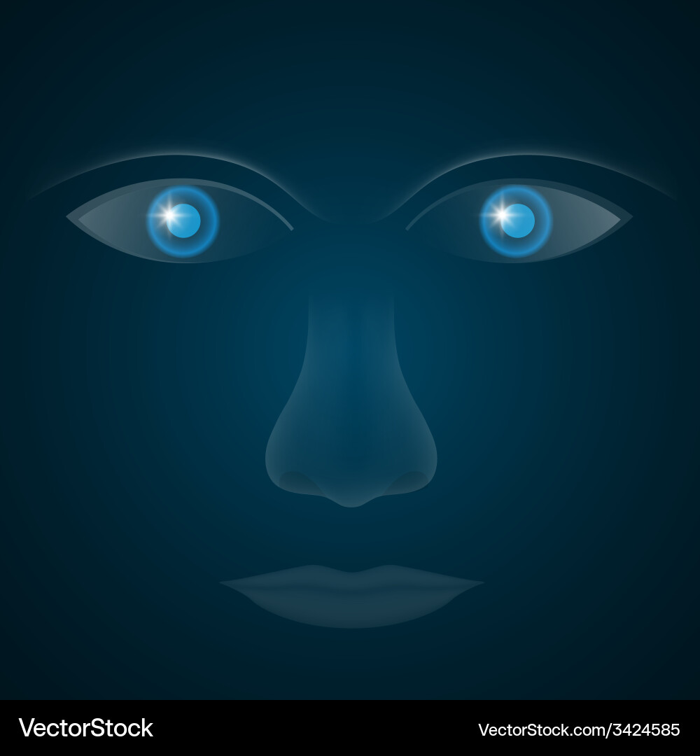 Futuristic Glass Eye Face Royalty Free Vector Image