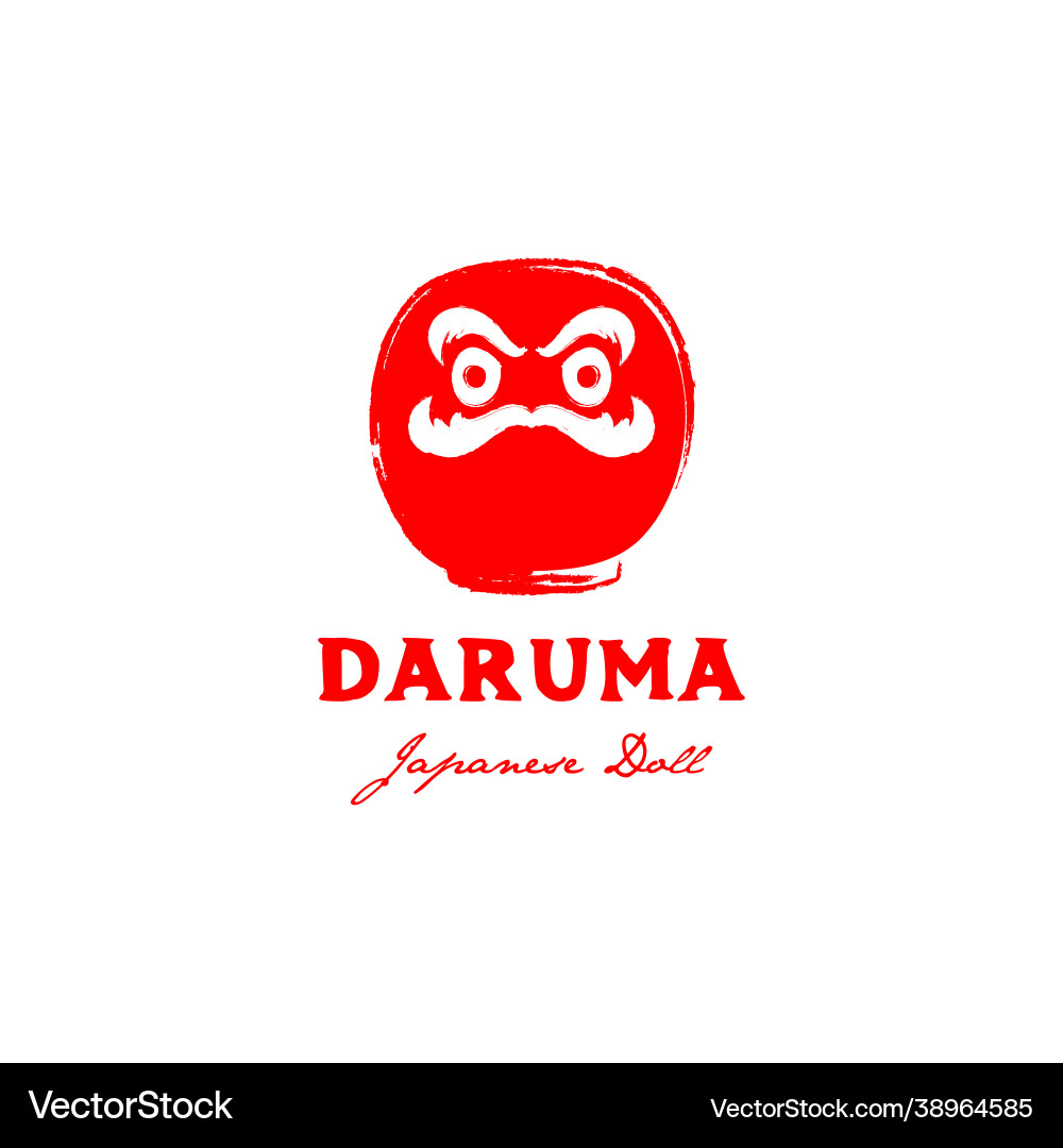 Japanese daruma logo design Royalty Free Vector Image
