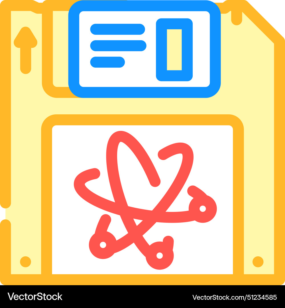 Memory quantum technology color icon Royalty Free Vector