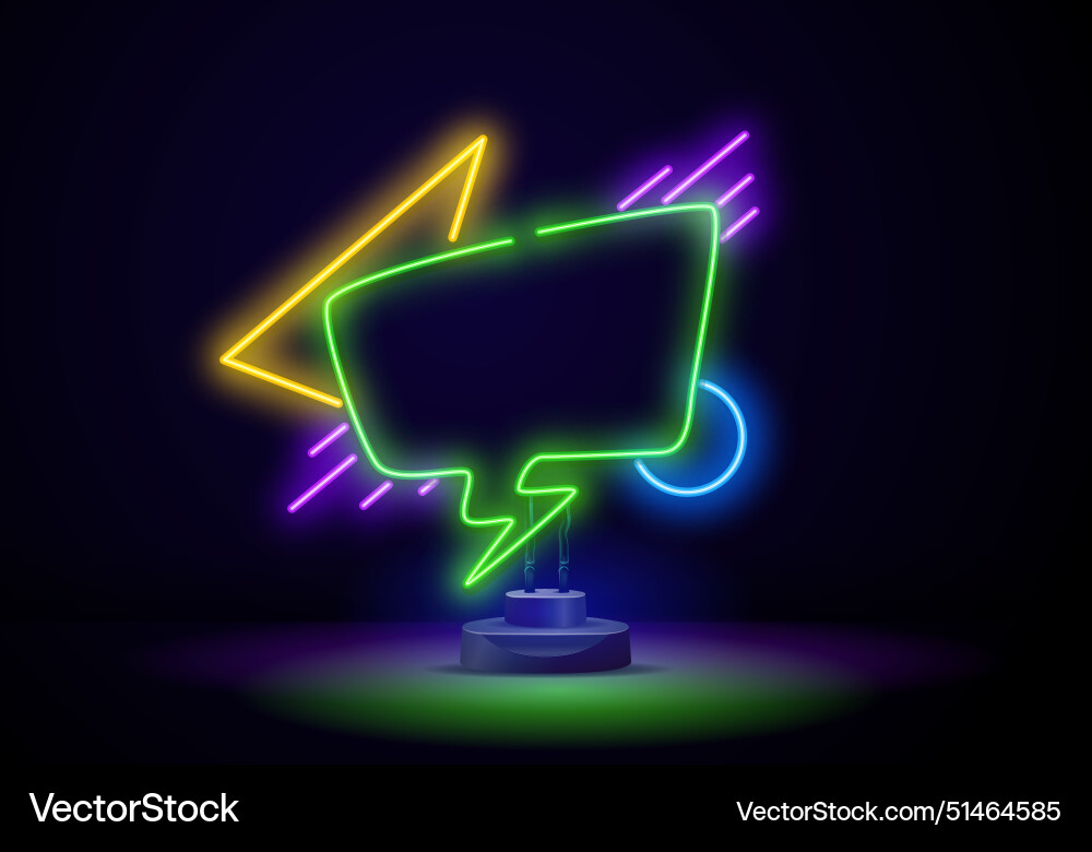 Neon border or frame lights sign abstract Vector Image