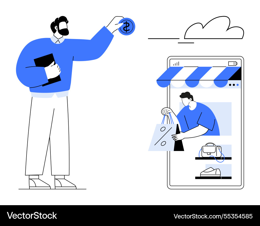 Online shopping and digital payment concept Vector Image