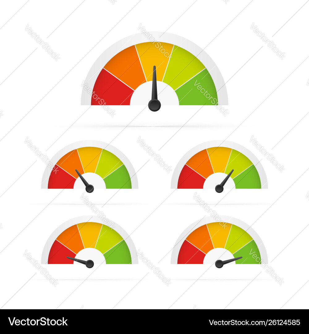 Rating customer satisfaction meter different Vector Image