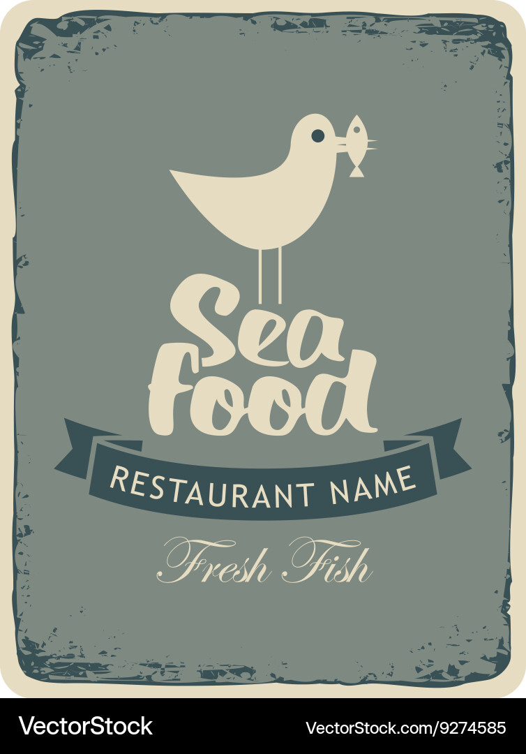Seafood restaurant menu Royalty Free Vector Image