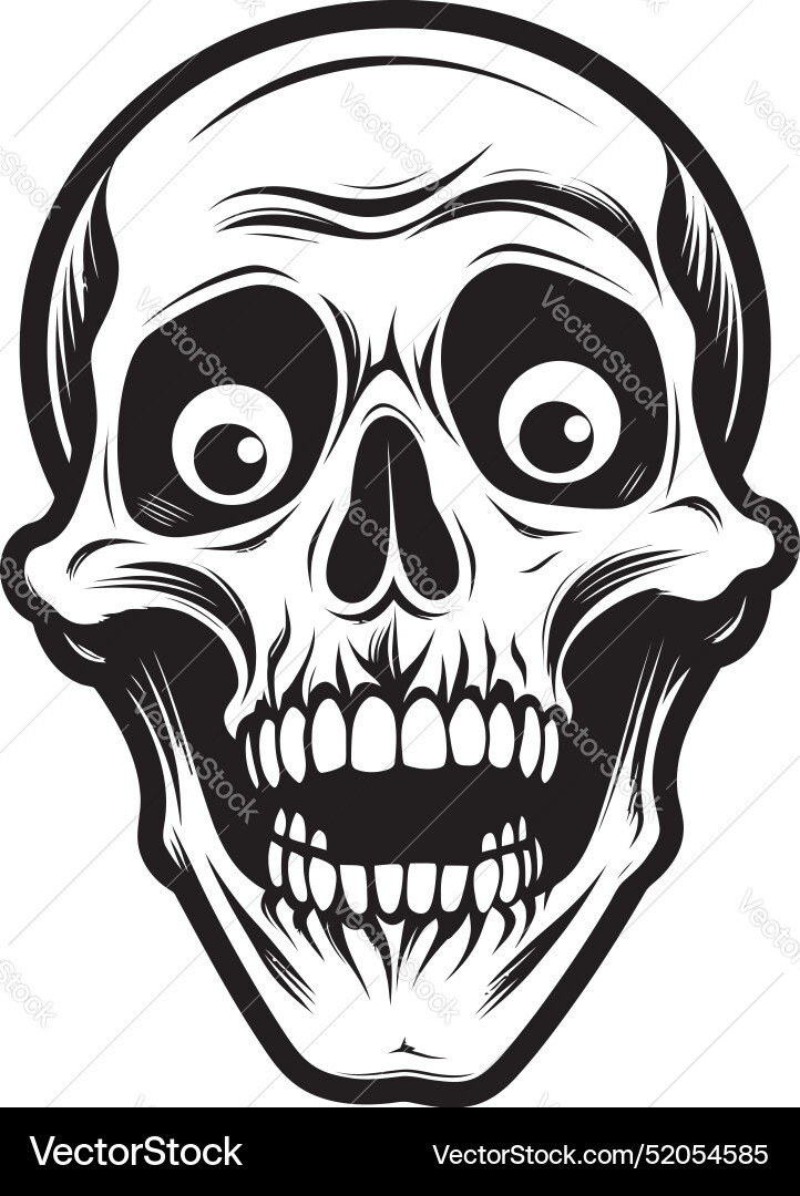 Skeleton horror symbol bone chilling logo Vector Image