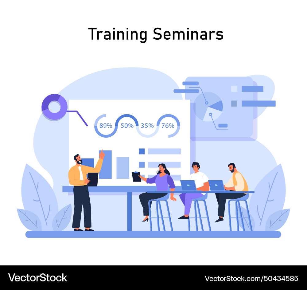 Training seminars concept flat Royalty Free Vector Image