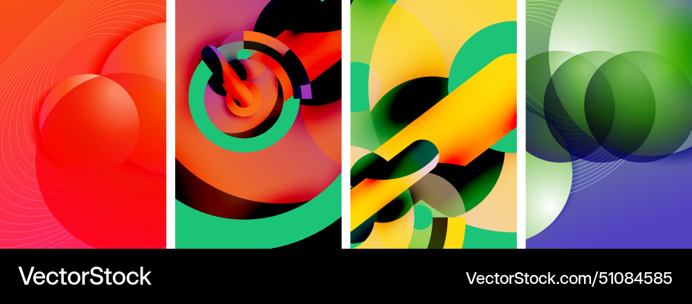 Vivid art paint patterns in colorful circles Vector Image