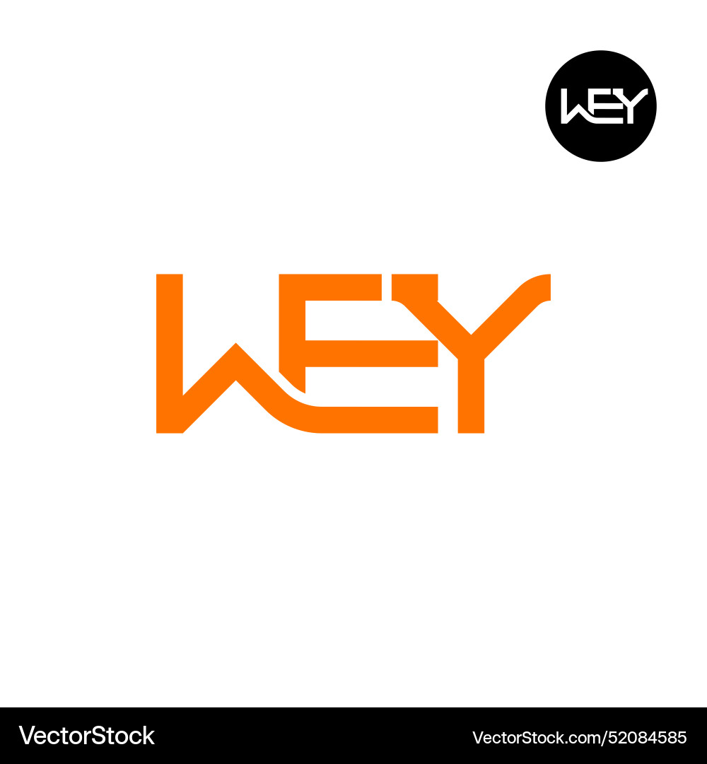 Wey logo letter monogram design Royalty Free Vector Image
