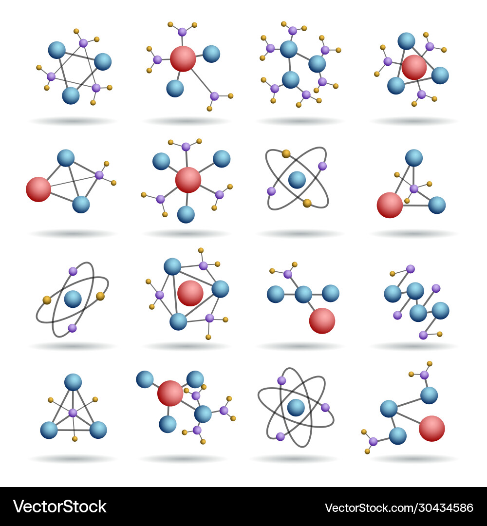 3D Molecular Structures Royalty Free Vector Image
