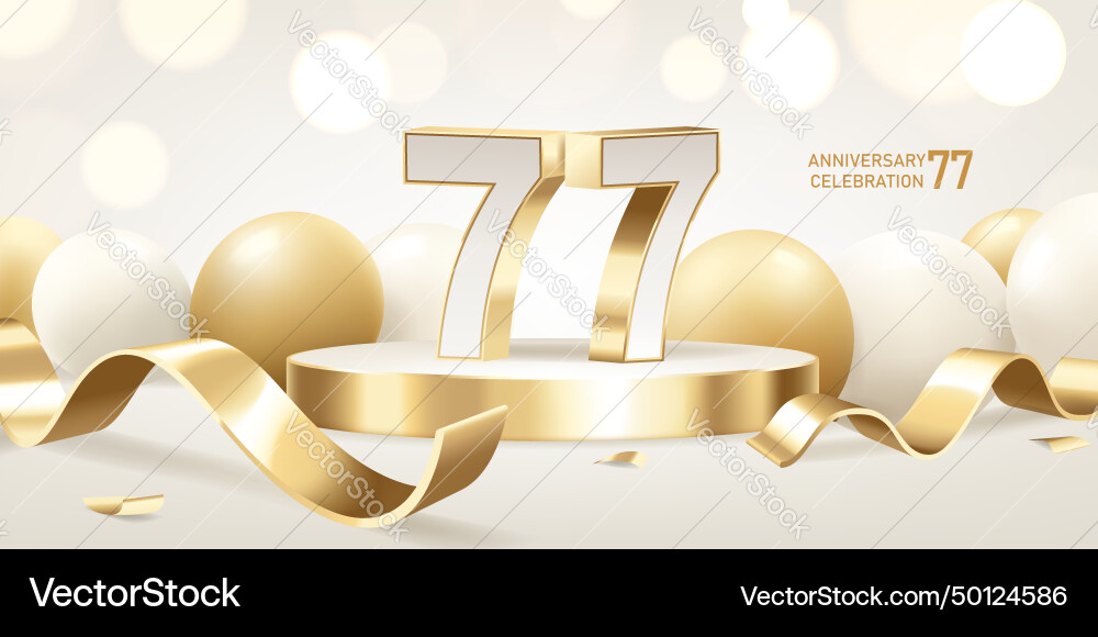 77th anniversary celebration background Royalty Free Vector