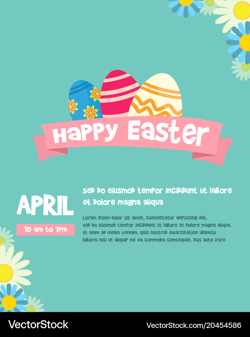 Easter egg poster design background Royalty Free Vector