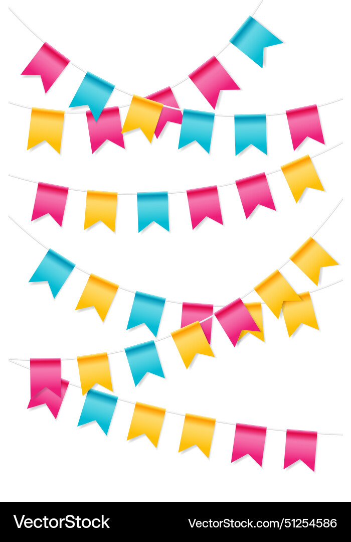 Feast flags for birthday carnival anniversary Vector Image