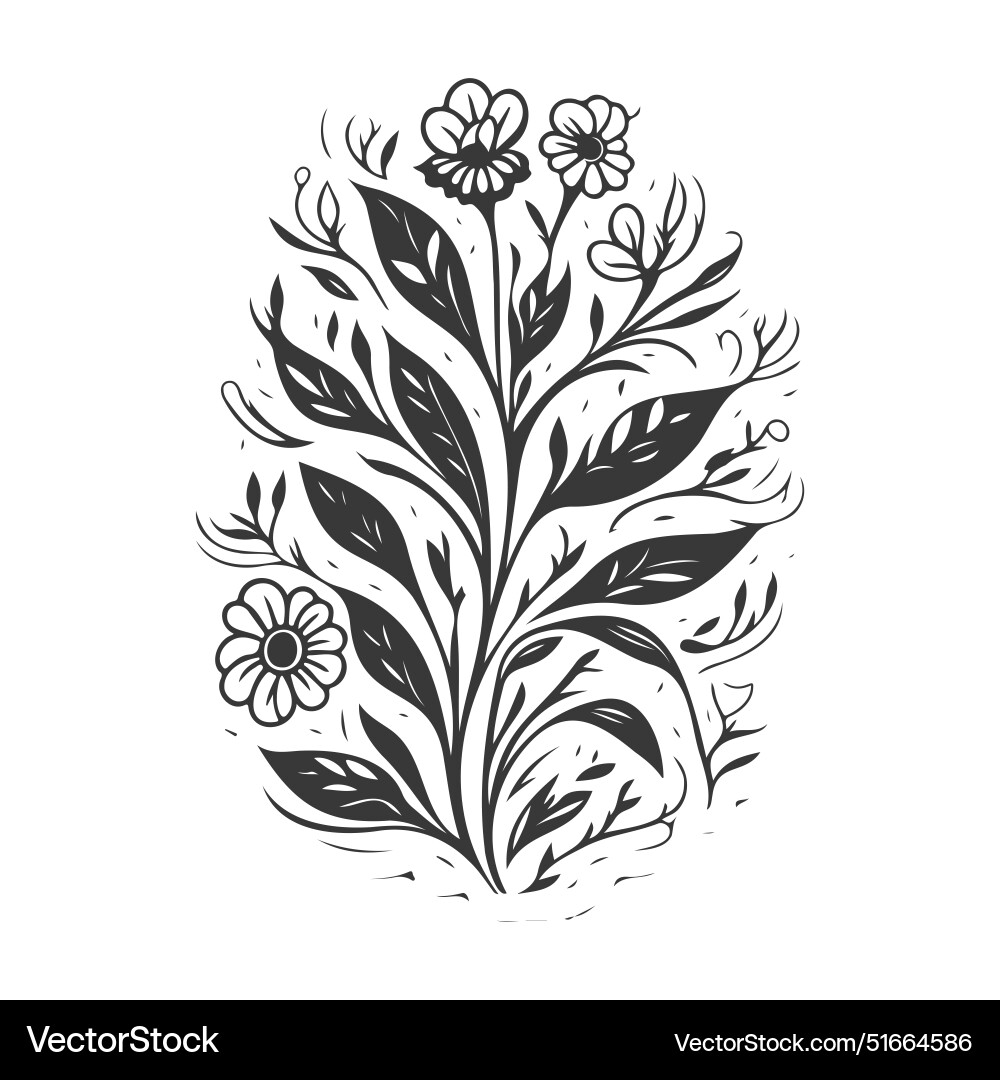 Flower batik pattern grey Royalty Free Vector Image