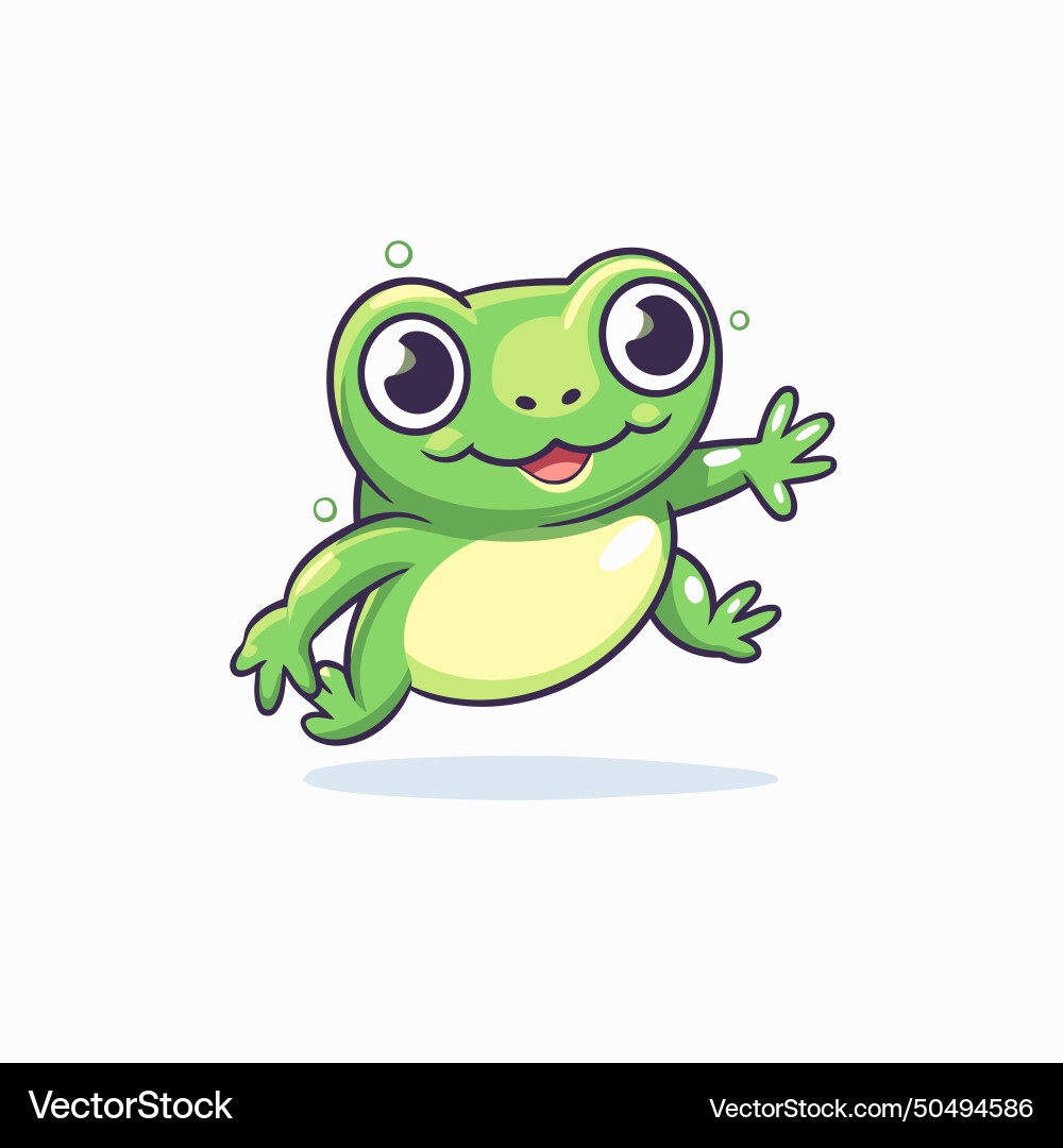 Frog cartoon character isolated on a white Vector Image