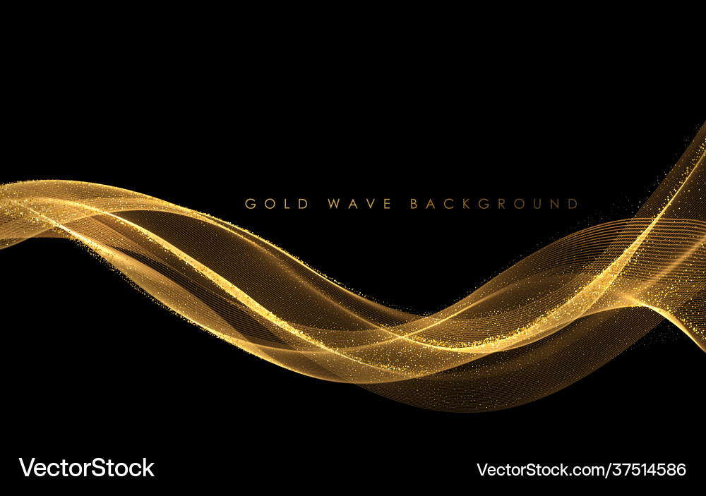 Golden Waves Abstract Background Royalty Free Vector Image
