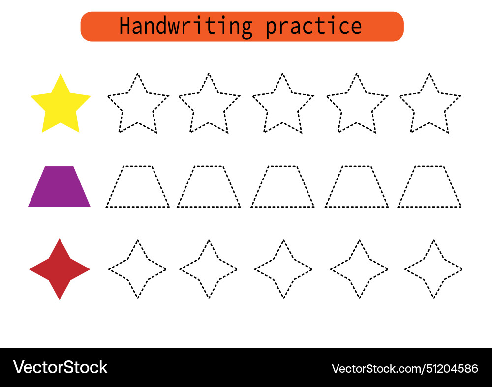 Handwriting practice for kids draw lines Vector Image