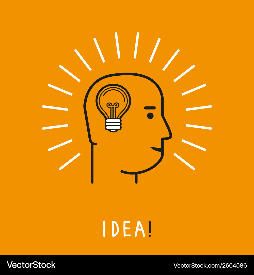 Human thinking concept Royalty Free Vector Image