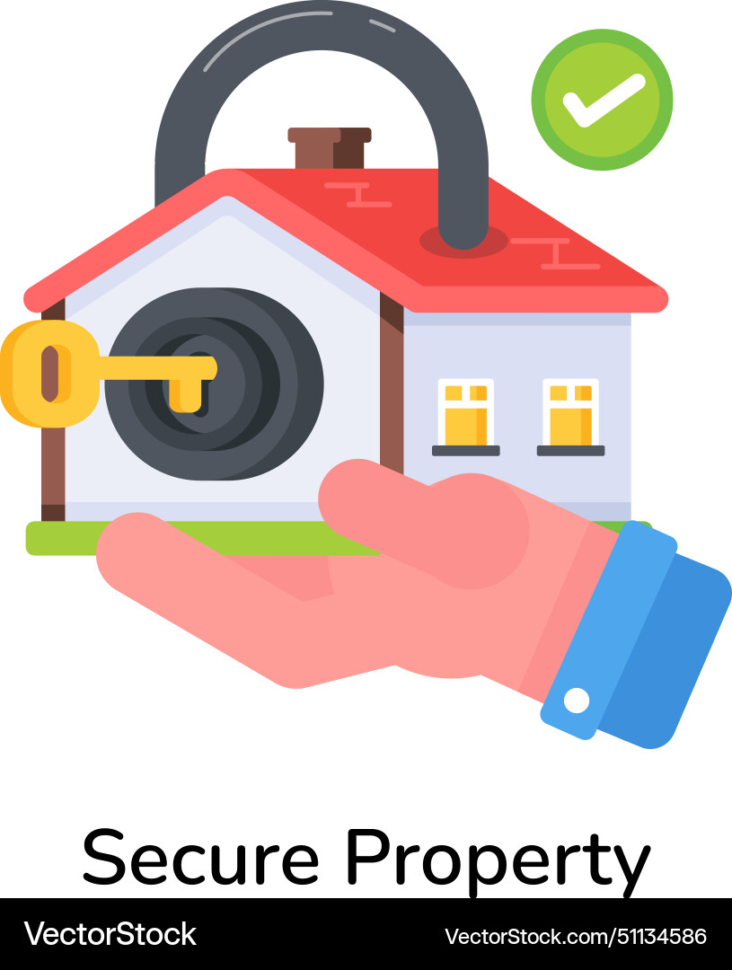 Secure property Royalty Free Vector Image - VectorStock