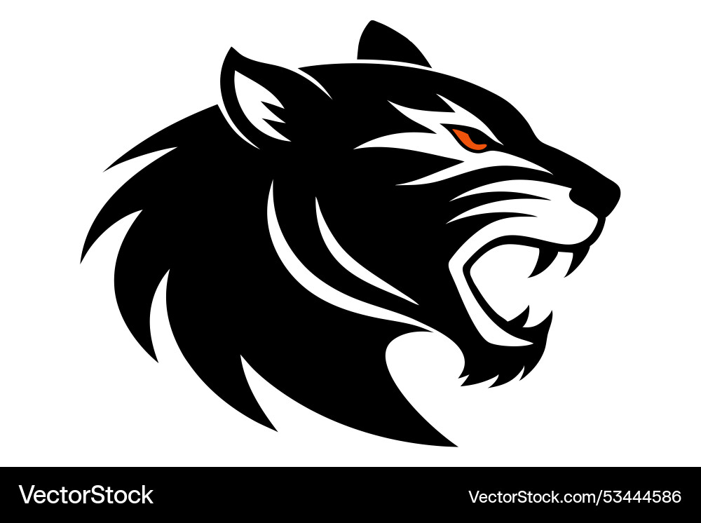 Tiger head mascot logo design face side view Vector Image