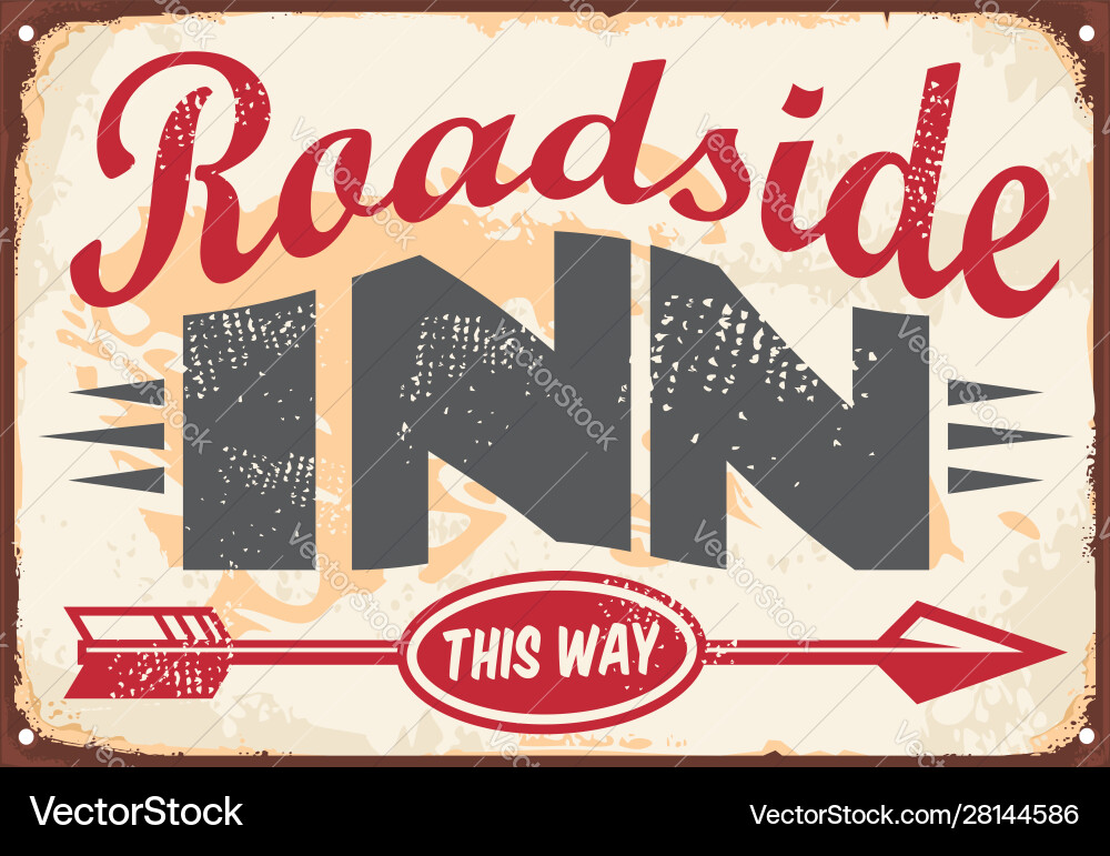 Vintage Roadside Inn Sign Royalty Free Vector Image