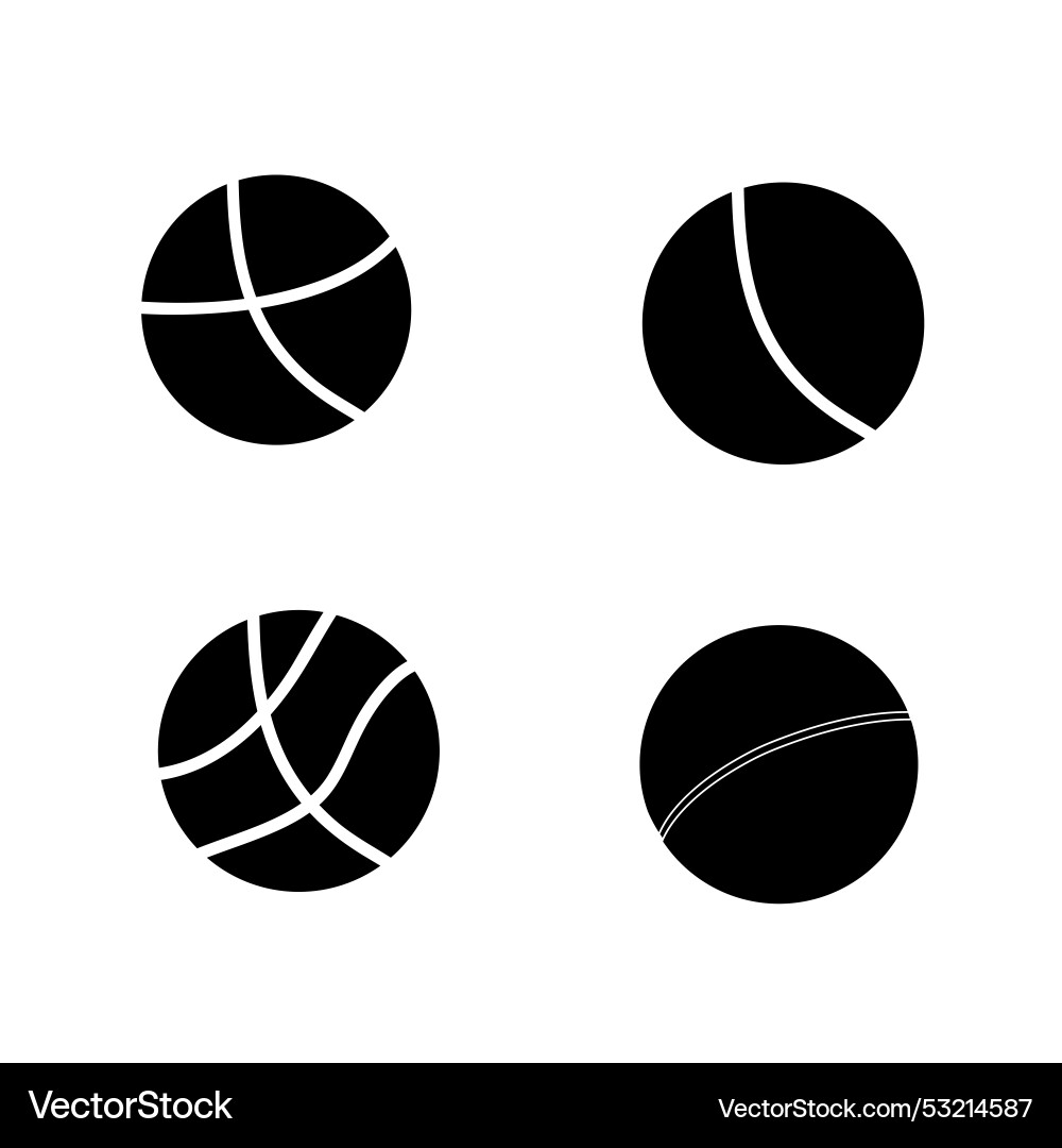 Ball silhouettes icon Royalty Free Vector Image