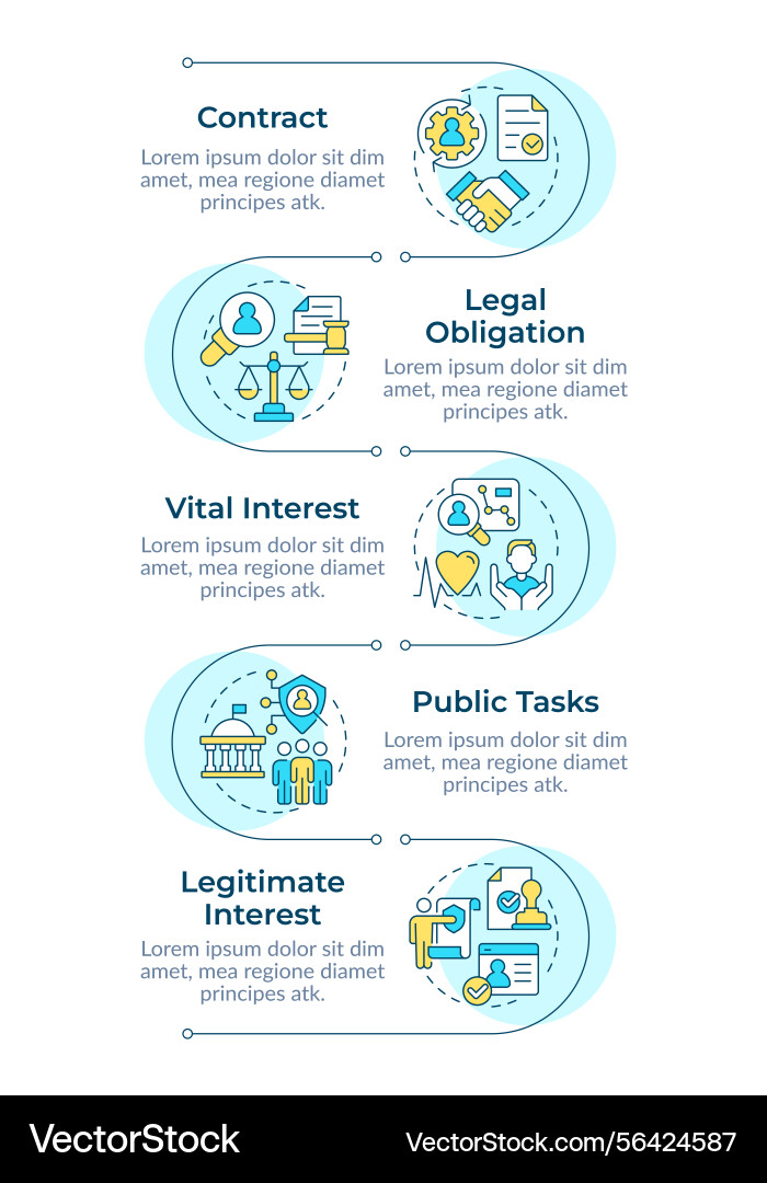 Legal bases infographic vertical sequence Vector Image