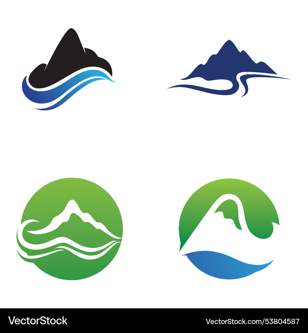 Mountain wave icon logo Royalty Free Vector Image