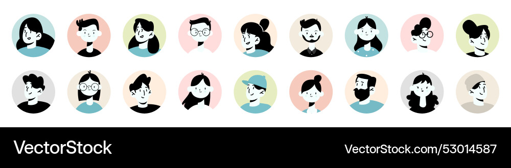 People user avatar collection set Royalty Free Vector Image